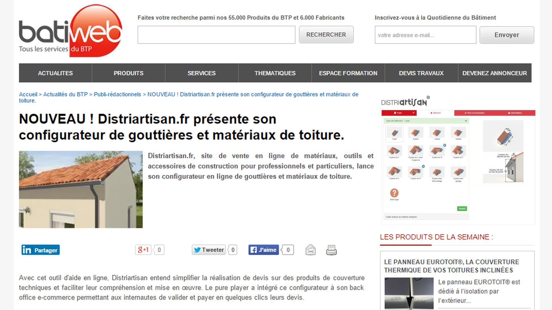 Retrouvez-nous dans la presse - Distriartisan
